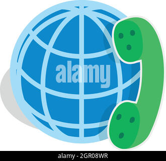 Calls around world isometric icon Stock Vector Image & Art - Alamy