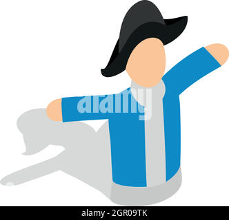 A cute face hand puppet in the shape of a rabbit, doodle icon Stock ...