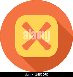 Cross in square icon sign. Set of eight multi colored round buttons ...