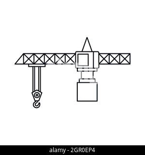 Crane and lifting machine. Outline icon set suitable for creating ...