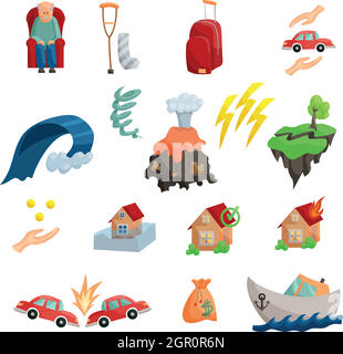 Family travel insurance icons set. Outline set of family travel ...