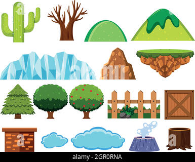 Set of different nature objects illustration Stock Vector Image & Art ...