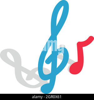 3d isometric music note vector illustration Stock Vector Image & Art ...
