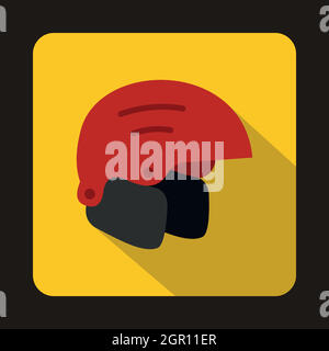 Red ski helmet icon, flat style Stock Vector Image & Art - Alamy