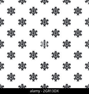 Snowflake simple seamless pattern. Black snow on white background ...
