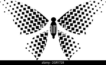Butterfly with rhombus on wings icon, simple style Stock Vector Image ...