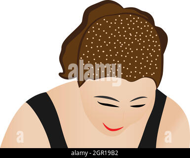 A woman head full of dandruff vector illustration on a white background ...