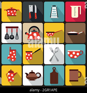 Vector flat style kitchen utensils flyer templates Stock Vector Image ...