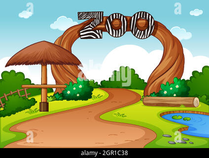 Zoo Entrance Background