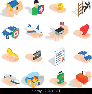 Family travel insurance icons set. Outline set of family travel ...