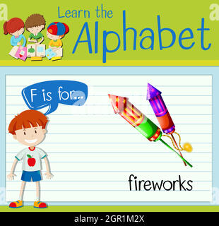 Flashcard letter F is for fireworks Stock Vector Image & Art - Alamy
