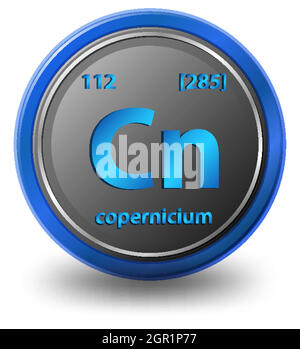 Copernicium chemical element. Chemical symbol with atomic number and ...