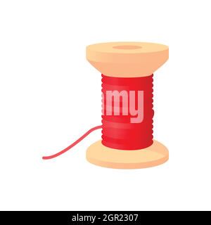 Spool of red thread for sewing cartoon icon Stock Vector Image & Art ...