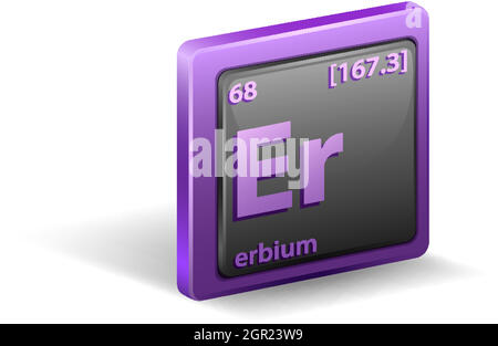 Erbium symbol. Chemical element of the periodic table. Vector stock ...