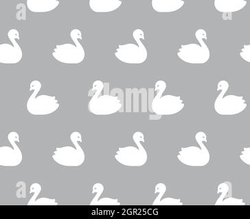 Seamless pattern with white swan. Vector Stock Vector Image & Art - Alamy