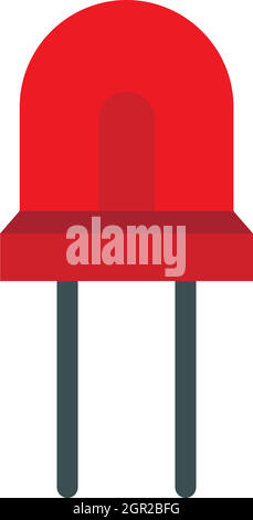 Red halogen lamp icon, flat style Stock Vector Image & Art - Alamy