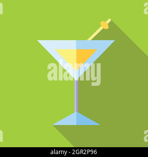 Cocktail flat icon with long shadow, eps 10 Stock Vector Image & Art - Alamy