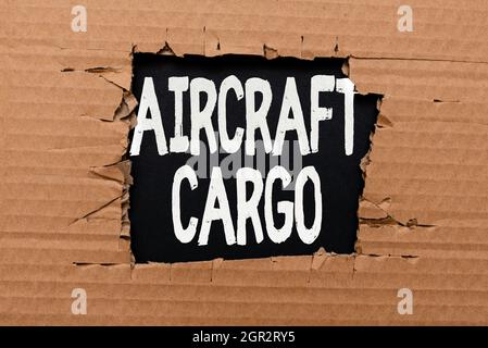 Sign displaying Aircraft Cargo, Business approach Freight Carrier ...
