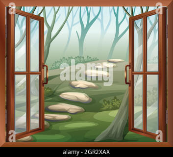 Open window illustration Stock Vector Image & Art - Alamy