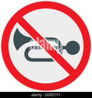 Horn prohibited sign. Red circle background. Traffic signs and symbols ...