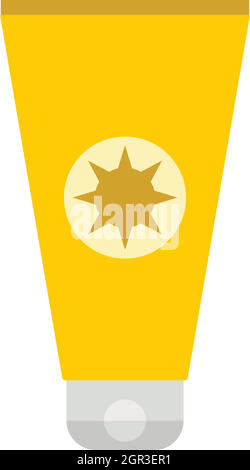 Sun protection dispenser icon. Flat illustration of sun protection ...