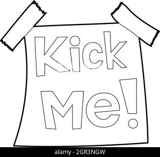 Inscription Kick me icon, outline style Stock Vector Image & Art - Alamy