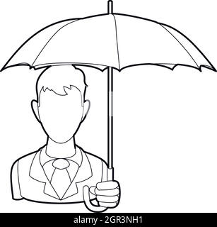 Man under rain icon, outline style Stock Vector Image & Art - Alamy