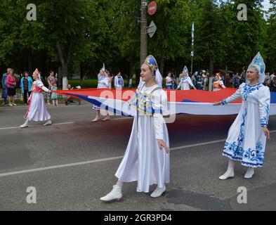 Kovrov, Russia. 12 June 2017. Holiday Day of Russia. Festive parade on ...