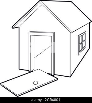 Destroyed building icon. Outline destroyed building vector icon color ...