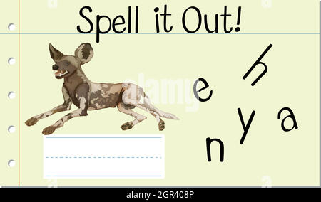 Spell english word hyena illustration Stock Vector Image & Art - Alamy