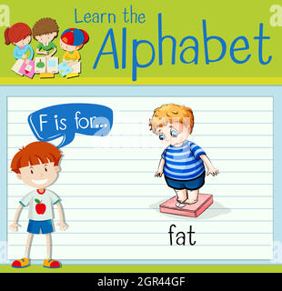 Flashcard letter F is for fat Stock Vector Image & Art - Alamy