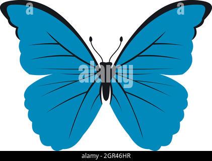 beautiful butterfly insect blue flat style icon Stock Vector Image ...