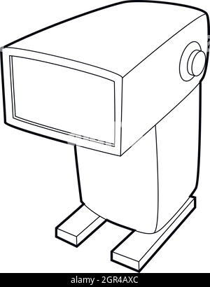 Camera external flash. Professional photo equipment. Vector ...