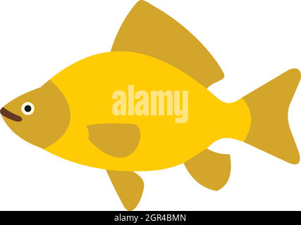 Yellow fish icon, flat style Stock Vector Image & Art - Alamy