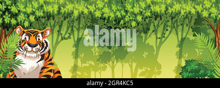 Tiger drawing in the jungle vector illustration graphic design Stock Vector Image & Art - Alamy