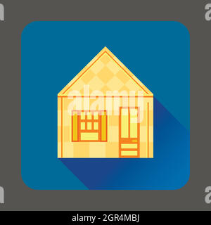 Yellow house icon, flat style Stock Vector Image & Art - Alamy