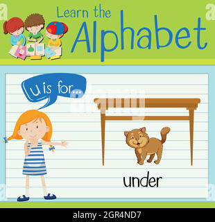 Flashcard letter U is for under Stock Vector Image & Art - Alamy