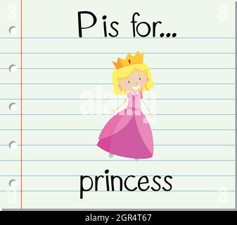 Flashcard letter P is for princess illustration Stock Vector Image ...