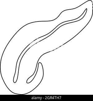 Human colon line icon. Large intestine, digestive tract organ, simple ...