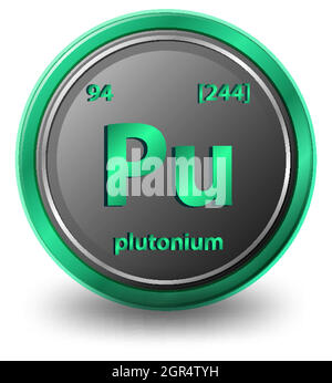 Plutonium symbol. Chemical element of the periodic table. Vector stock ...