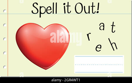 Spell English word heart illustration Stock Vector Image & Art - Alamy