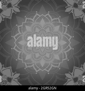 Gray background with mandala patterns illustration Stock Vector Image ...