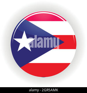 Puerto Rico Round Circle Flag. Puerto Rican Circular Button Banner Icon ...