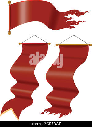 Medieval red flags Stock Vector Image & Art - Alamy