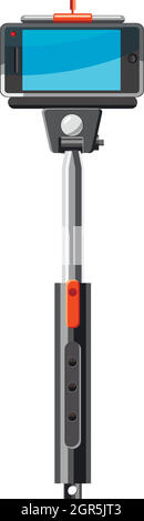 camera selfie stick cartoon vector illustration Stock Vector Image ...