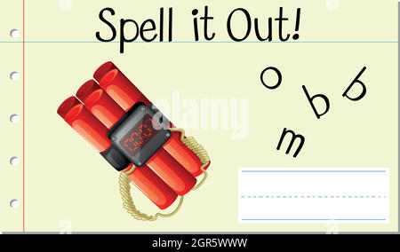 Spell English word bomb illustration Stock Vector Image & Art - Alamy