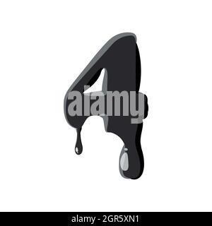 Paint dripping paint font for latin alphabet isolated on dark ...
