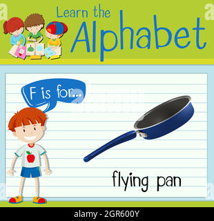 Flashcard of a letter P with a picture of a pan Stock Vector Image ...