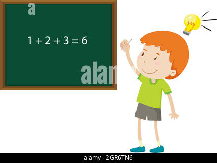 Boy with math equation illustration Stock Vector Image & Art - Alamy