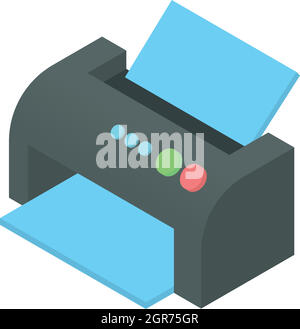 machine printer paper cartoon vector illustration Stock Vector Image ...